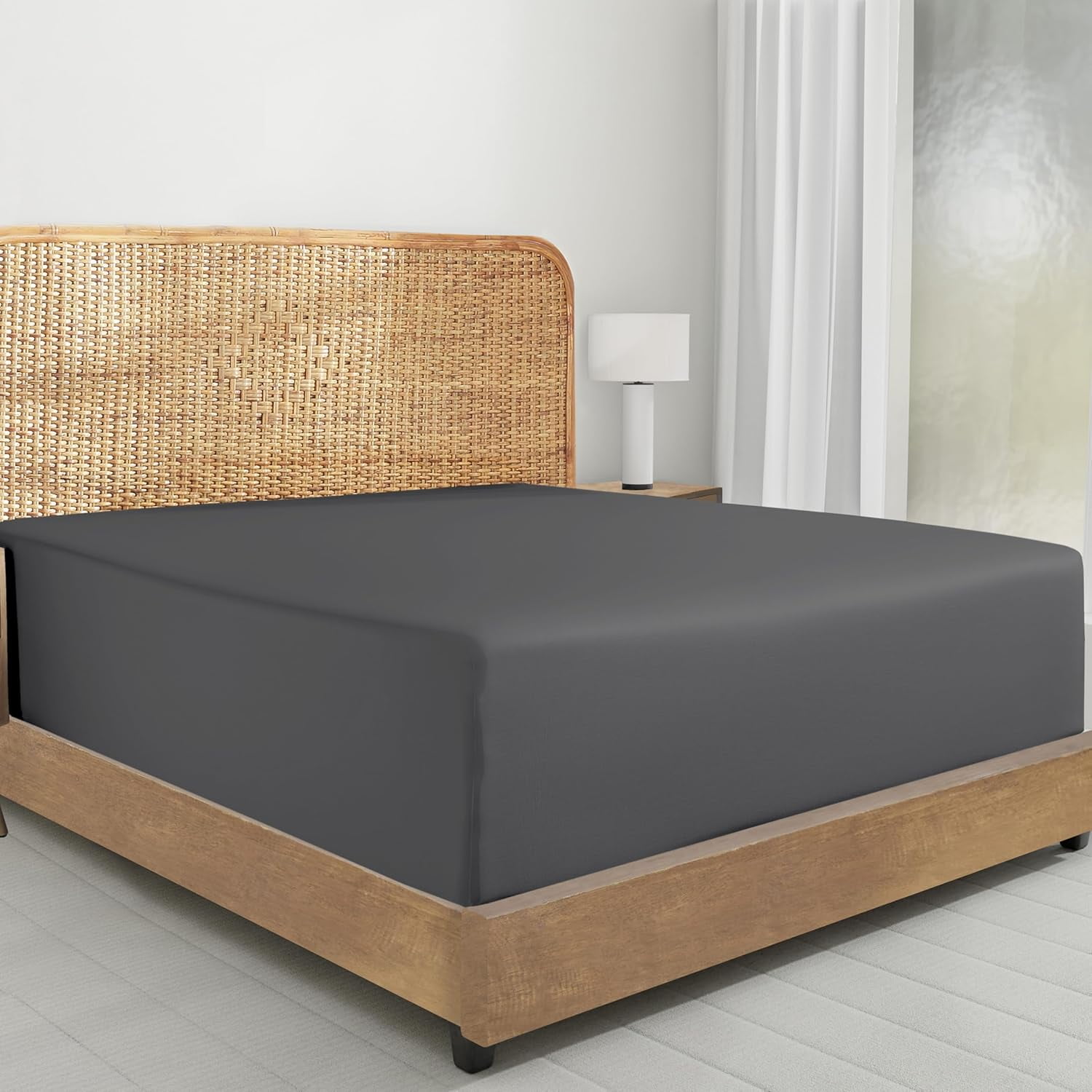 California Design Den California King Fitted Sheet Only, 100% Organic ...