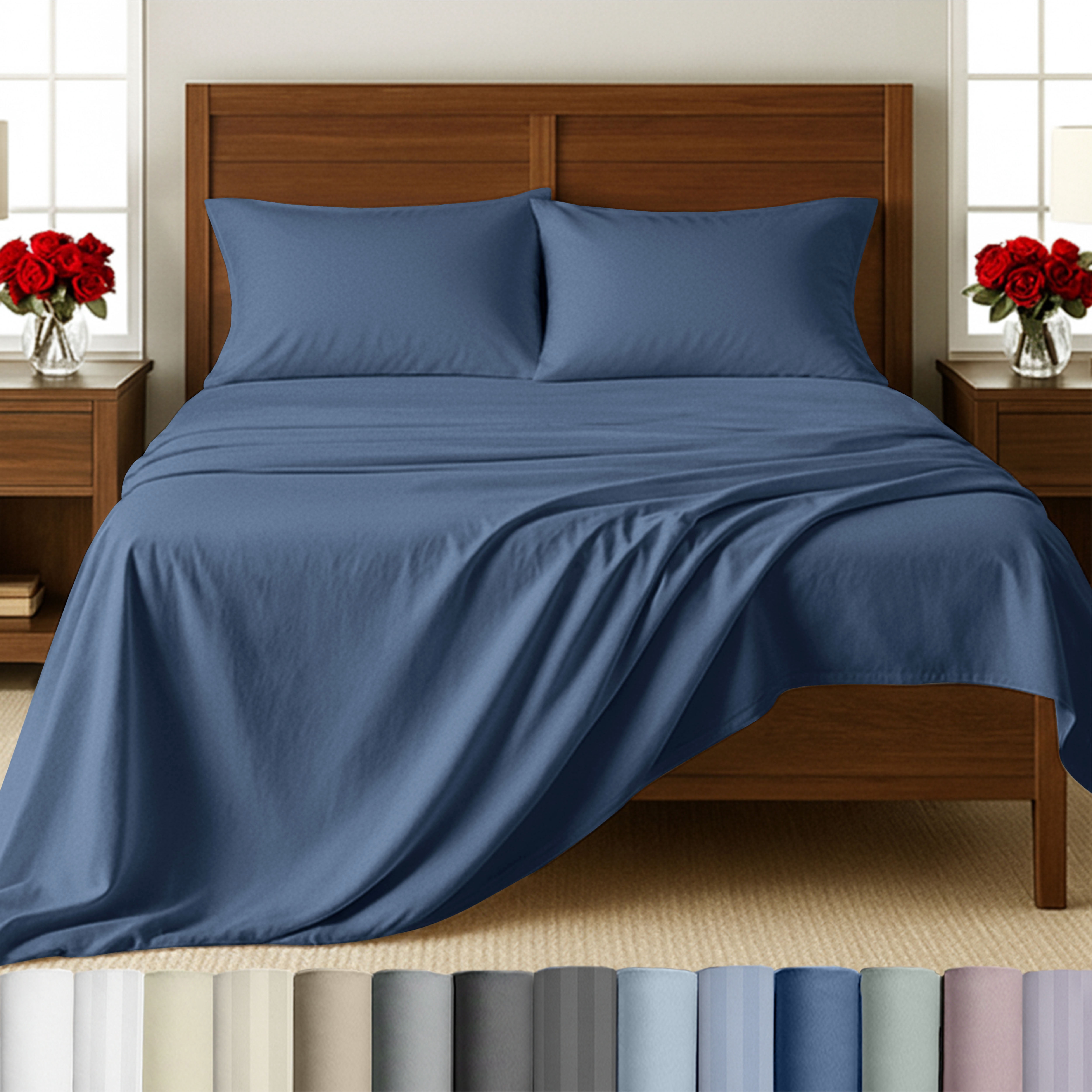 California Design Den Full Size Sheets - 500 Thread Count 100% Cotton ...