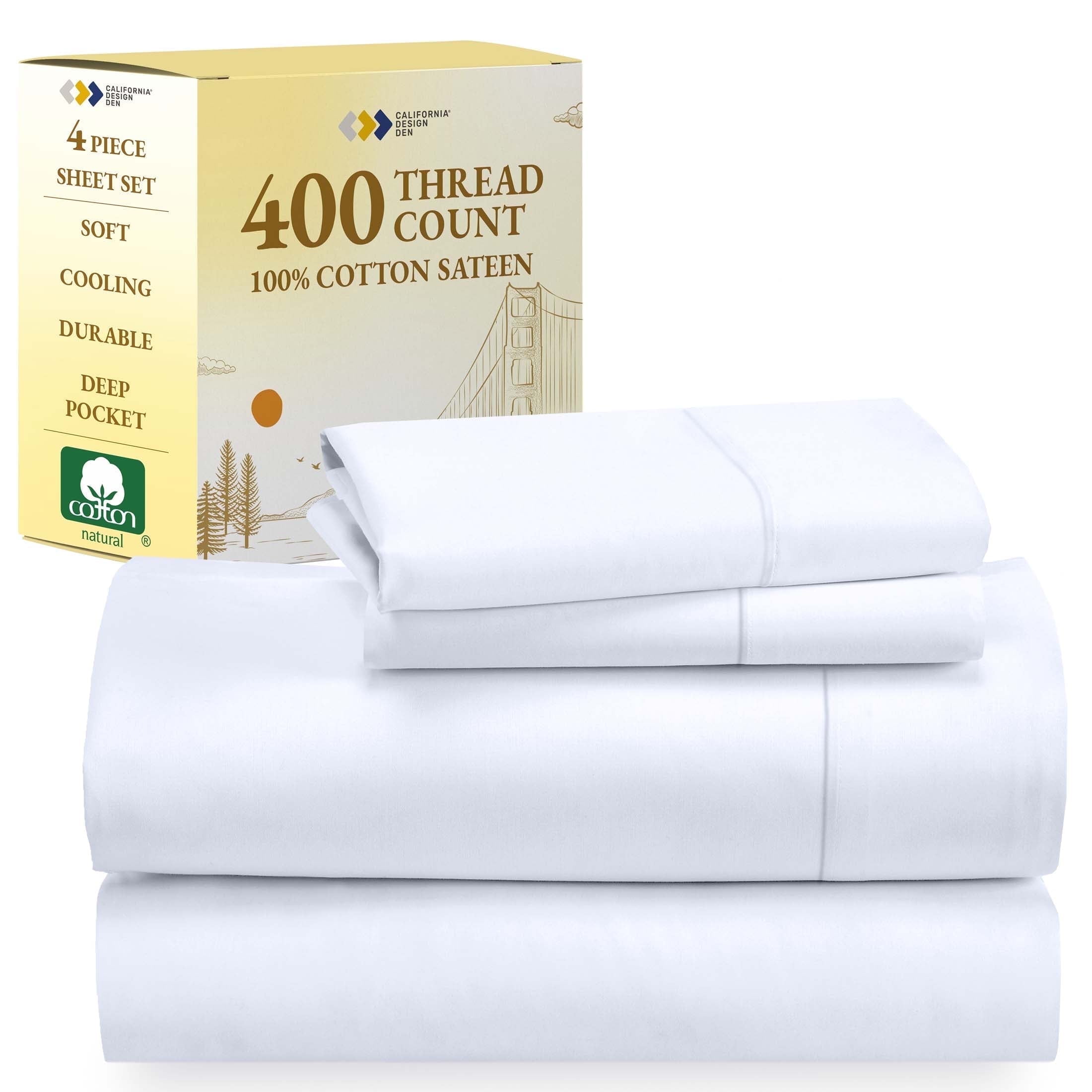 Free Shipping! California Design Den Cotton Satin Sheets Set, King 400 ...