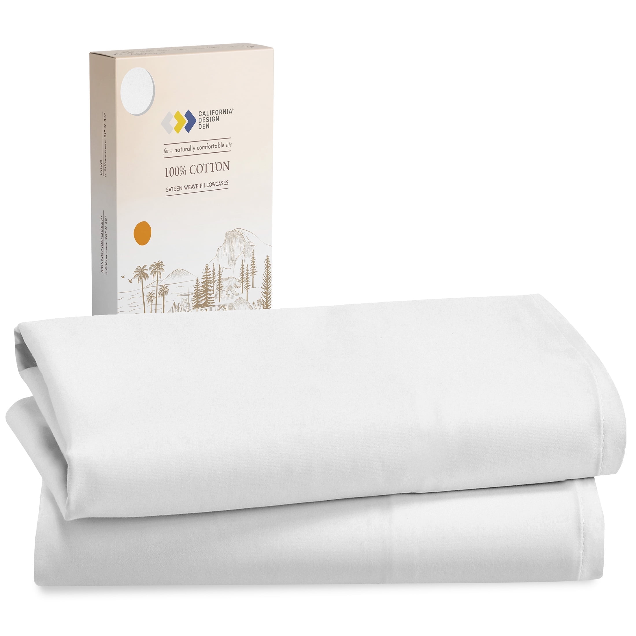 California Design Den 100% Cotton King Size Pillow Cases, Set of 2 ...
