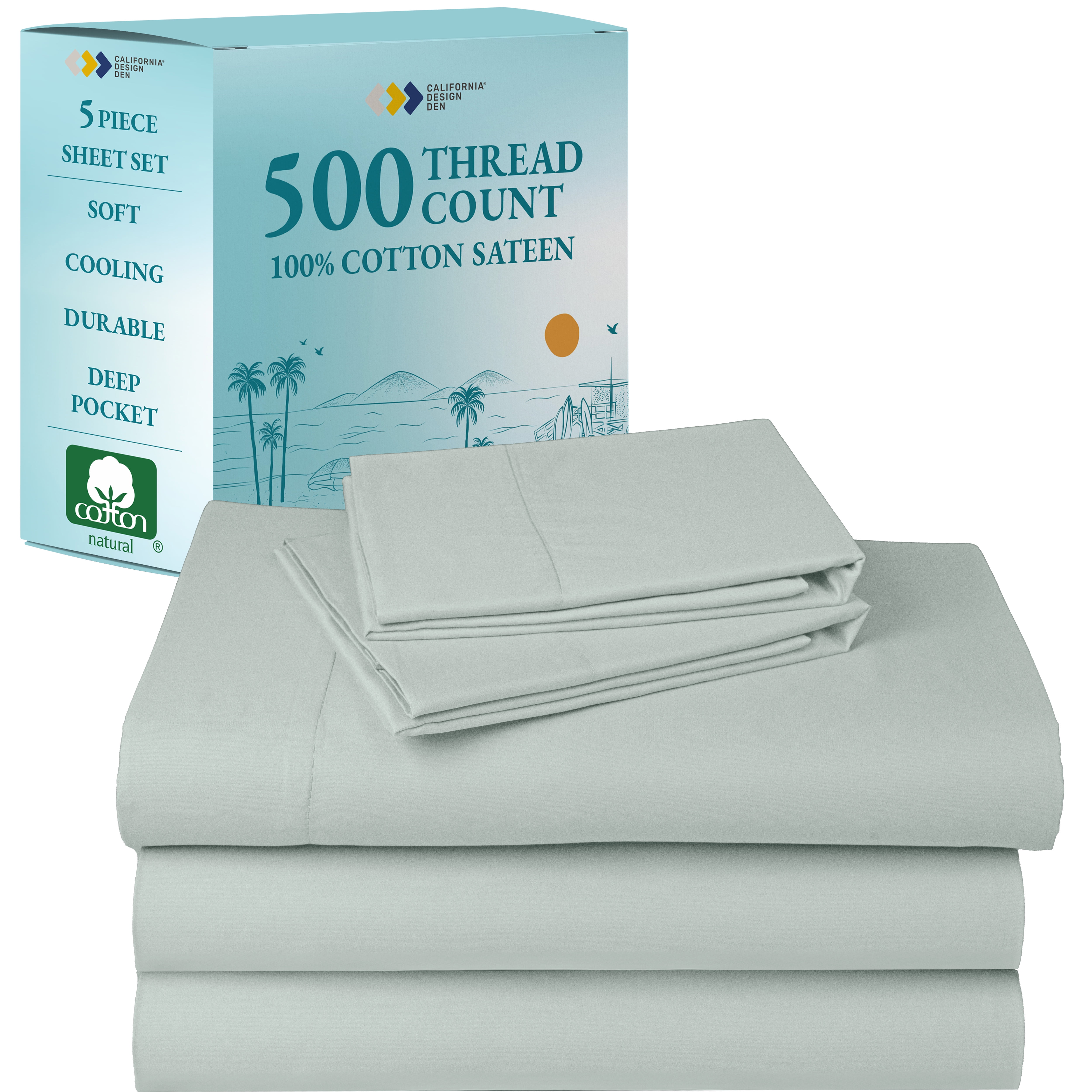 California Design Den King Split Sheets For Adjustable Bed - 500 Thread ...