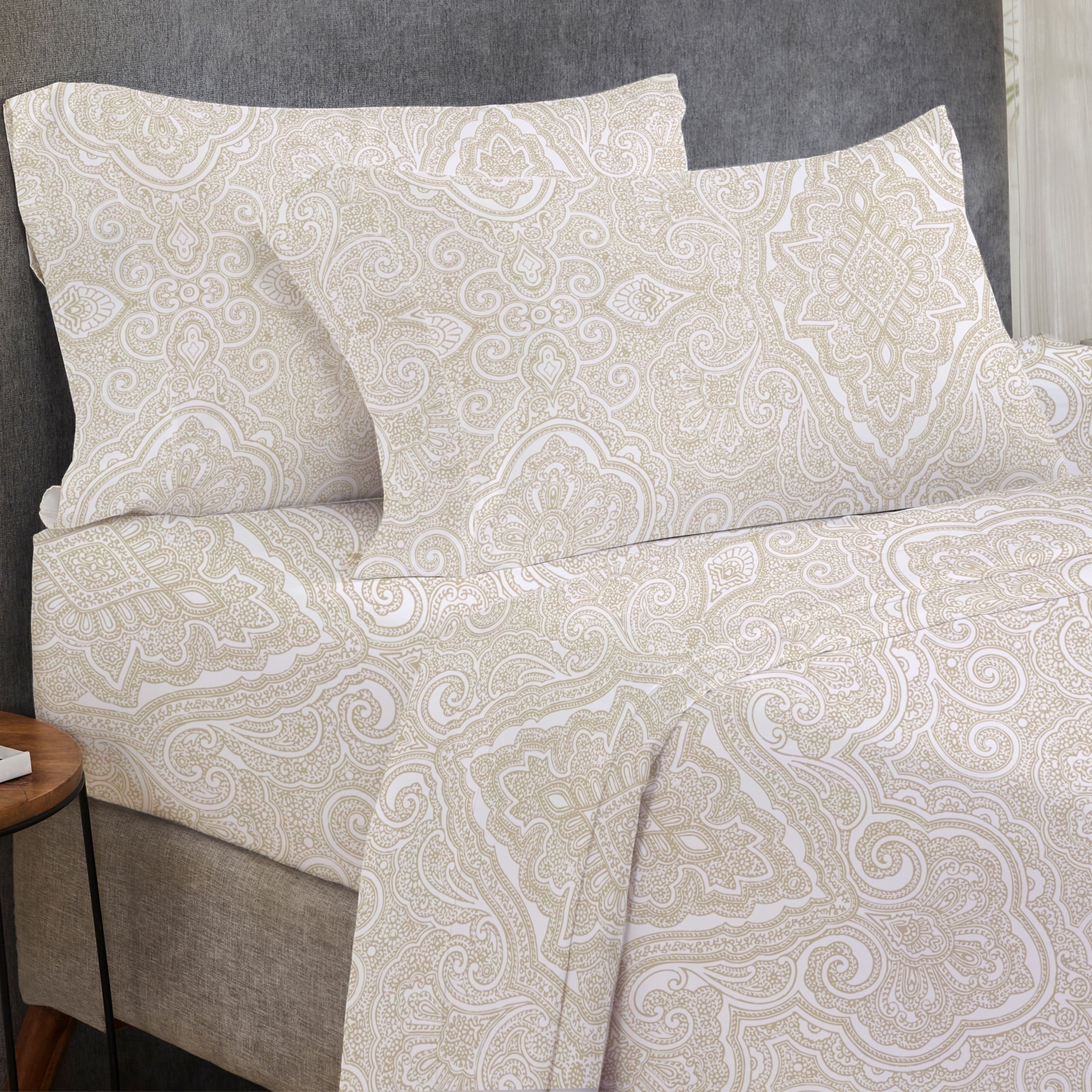 California Design Den Paisley Printed Queen Sheet Set - 400 Thread ...