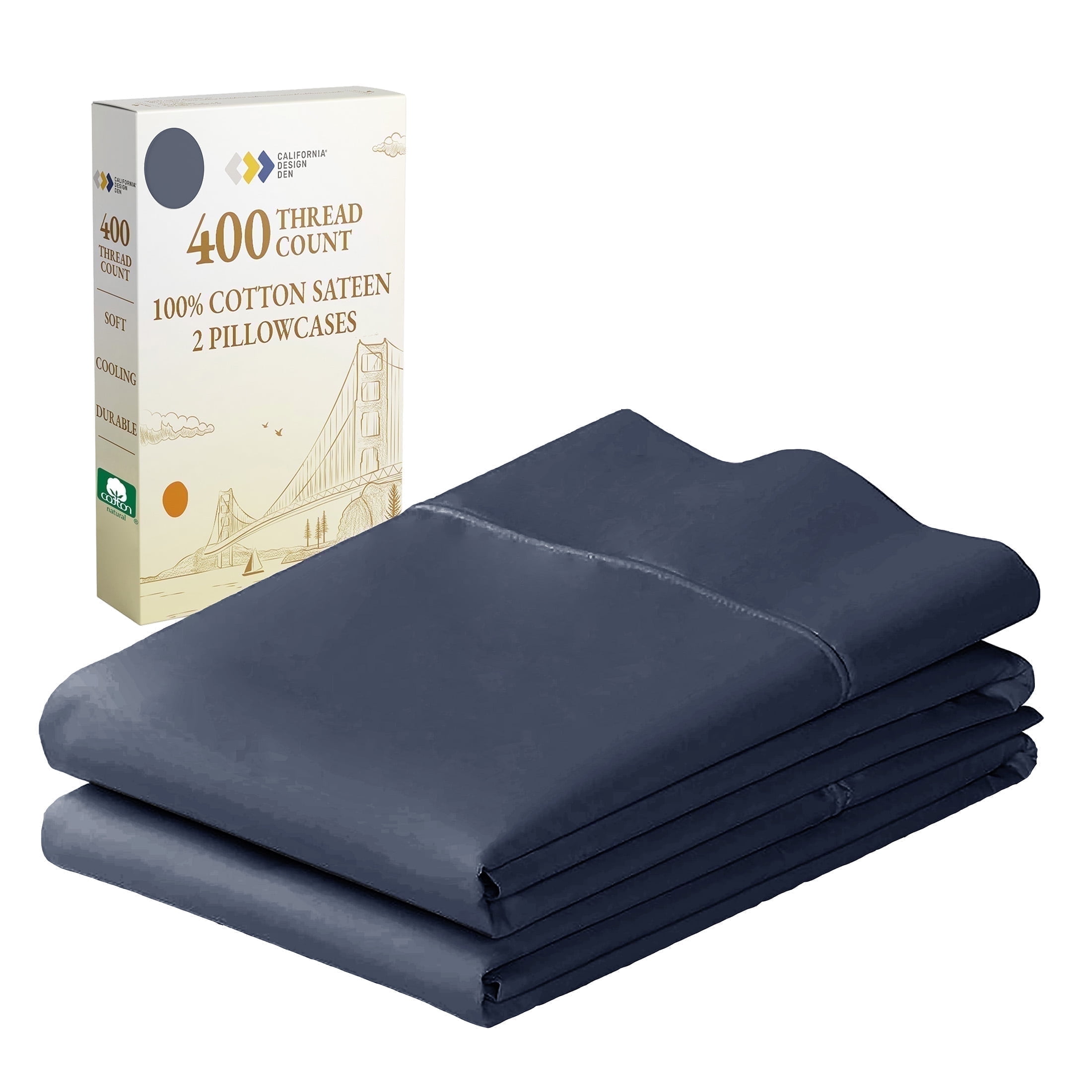 California Design Den Queen Pillow Cases - 400TC, 100% Cotton, 2-Pack ...
