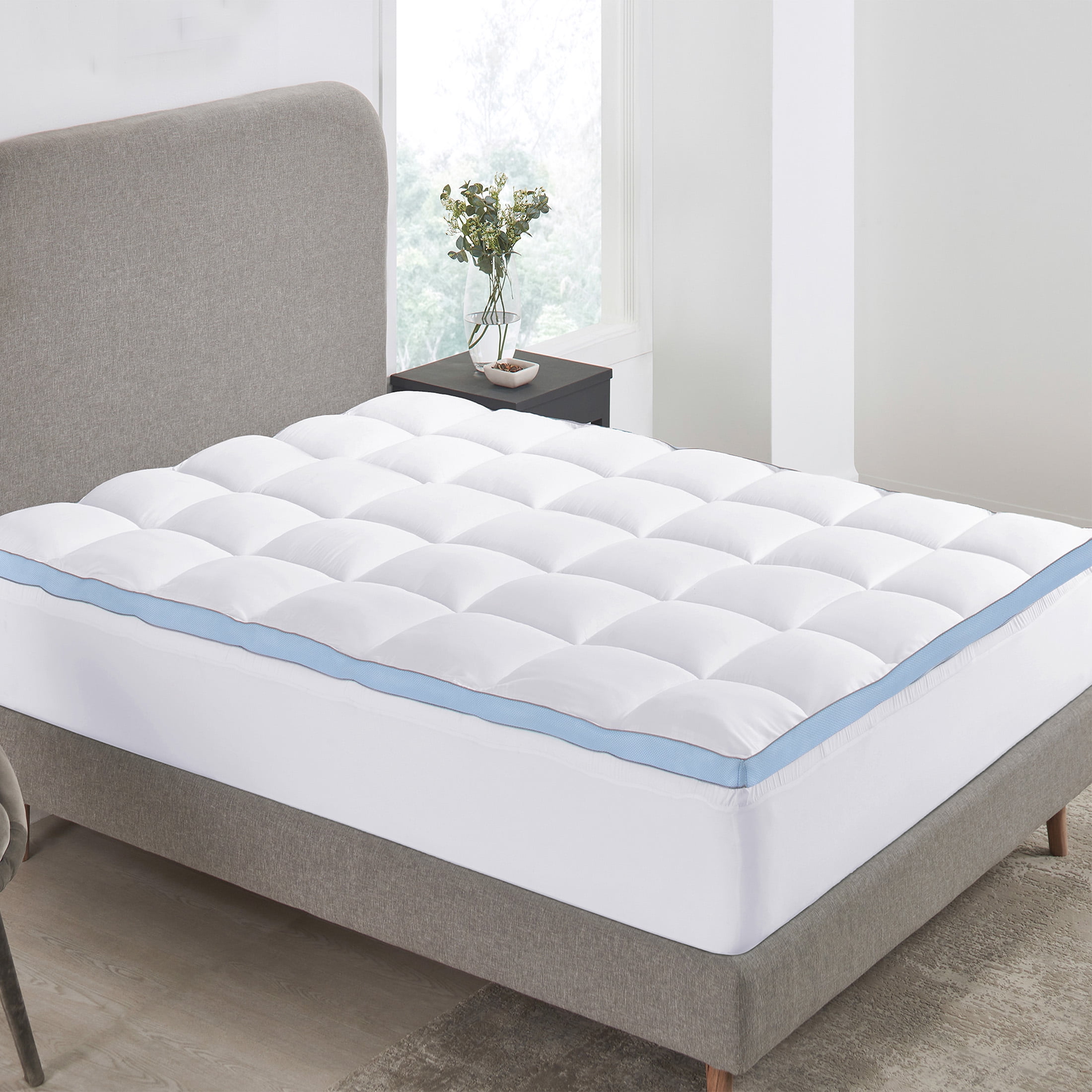 California Design Den Plush Mattress Topper Full, Extra-Thick Cooling ...