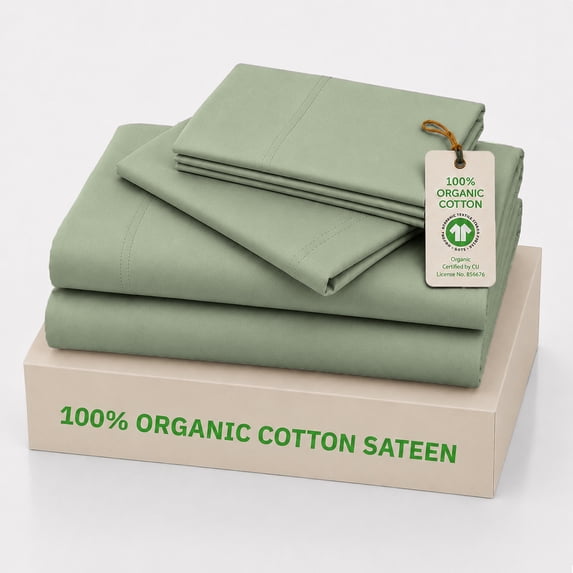 California Design Den Queen Sheets Set - 100% Organic Cotton, Soft and ...
