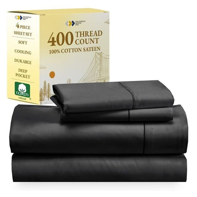 California Design Den 400 Tc 100 Cotton Queen Cooling Sheets Set True