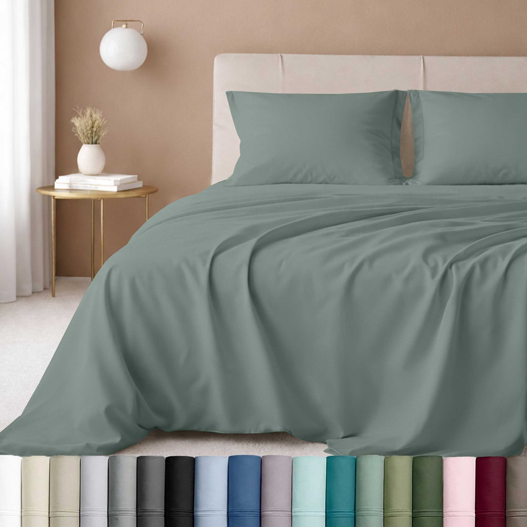 California Design Den 100% Cotton 600 Thread Count Queen Size Sage ...