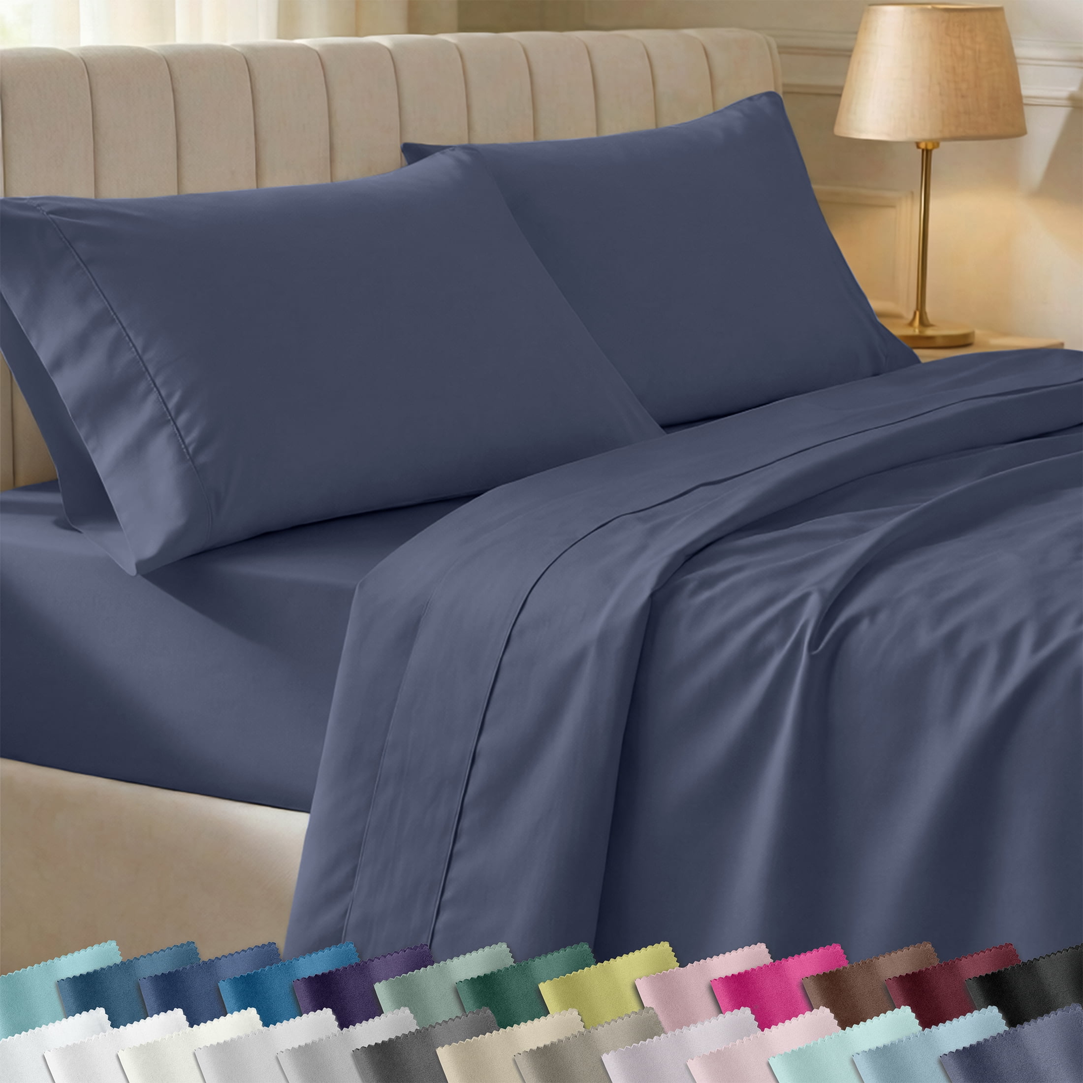 California Design Den Queen Size Sheet Set, 400 Thread Count Cotton ...