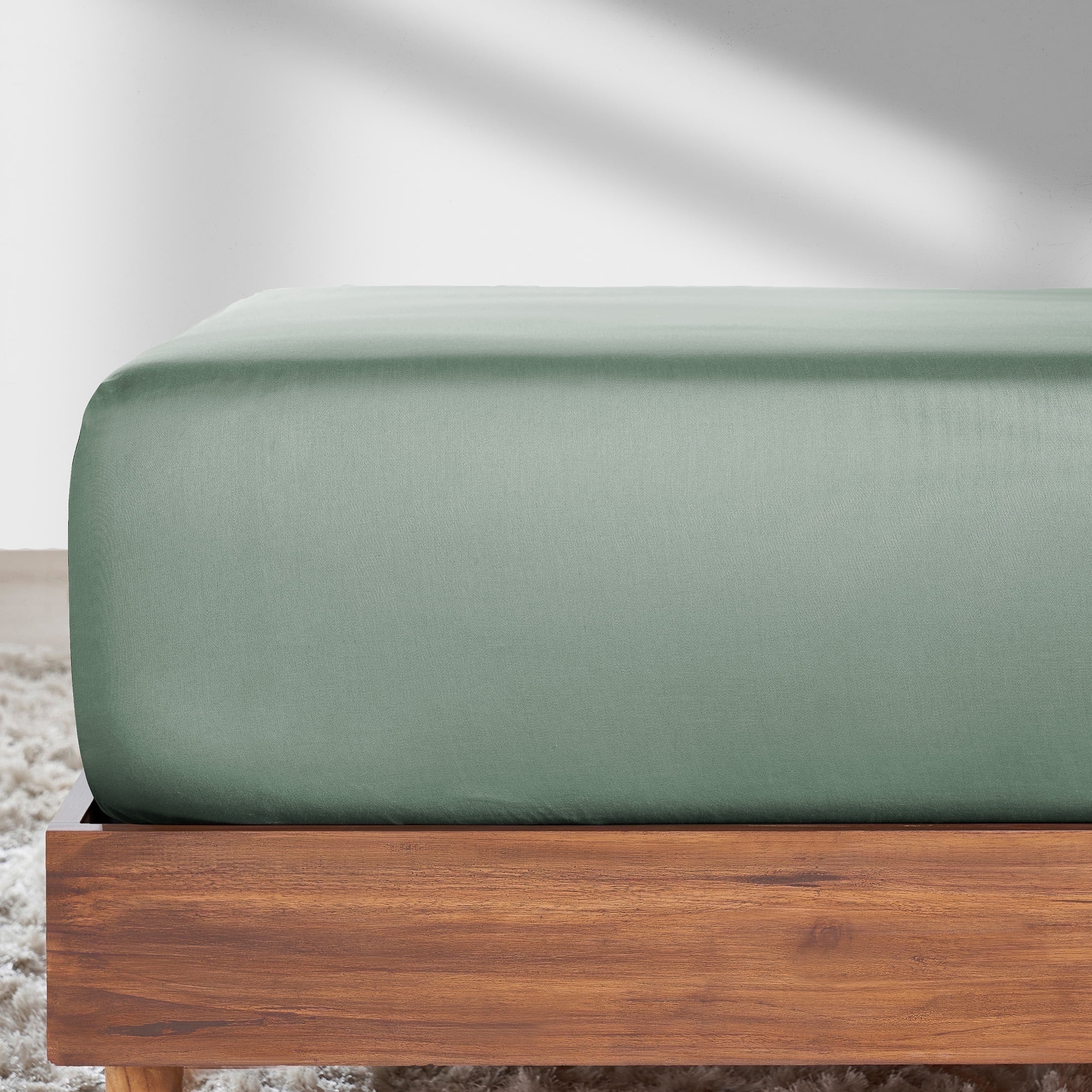 California Design Den Sage Green Twin Fitted Sheet, 1 Pc - Soft 100% ...