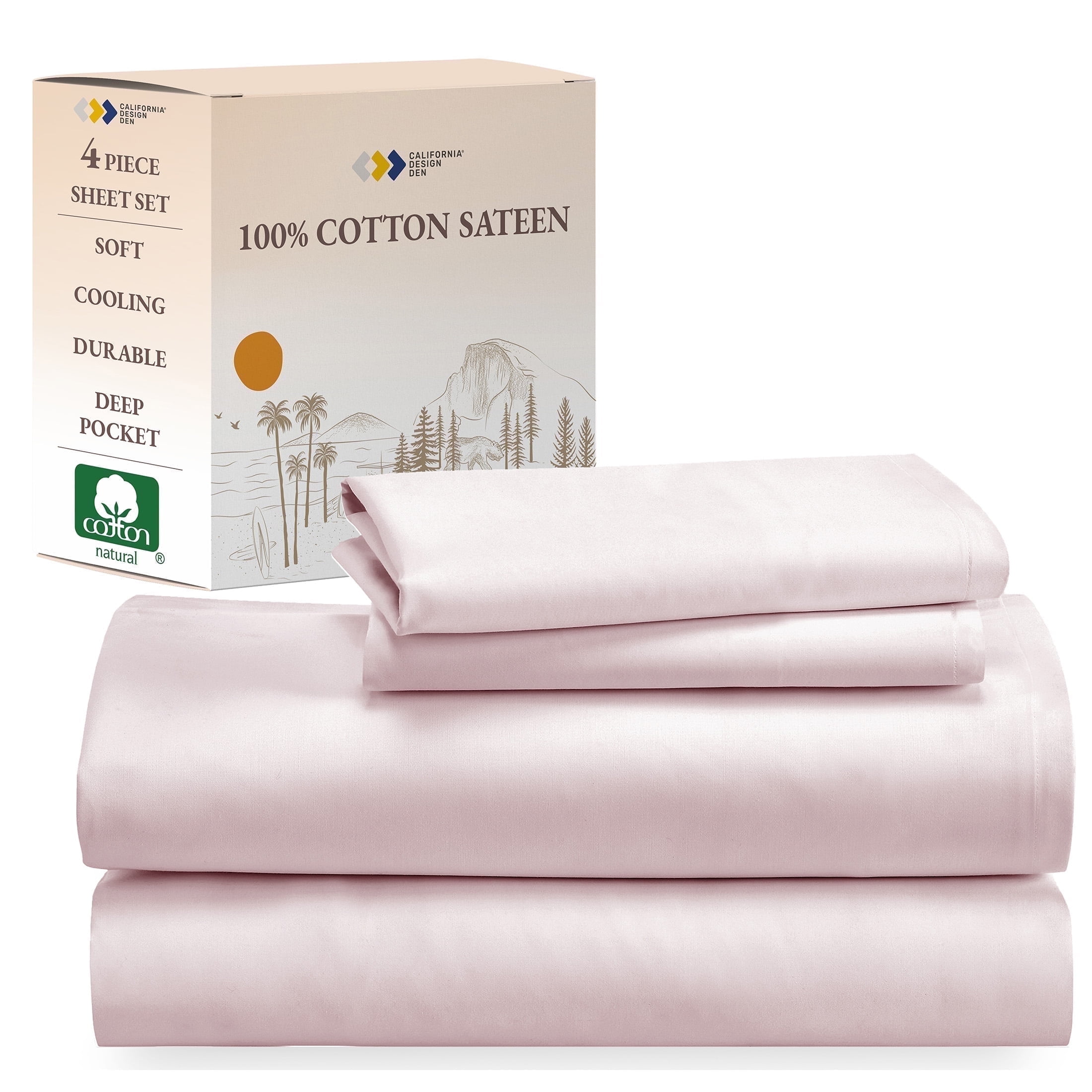 California Design Den Soft 100% Cotton Sheets King Size Set - Soft ...