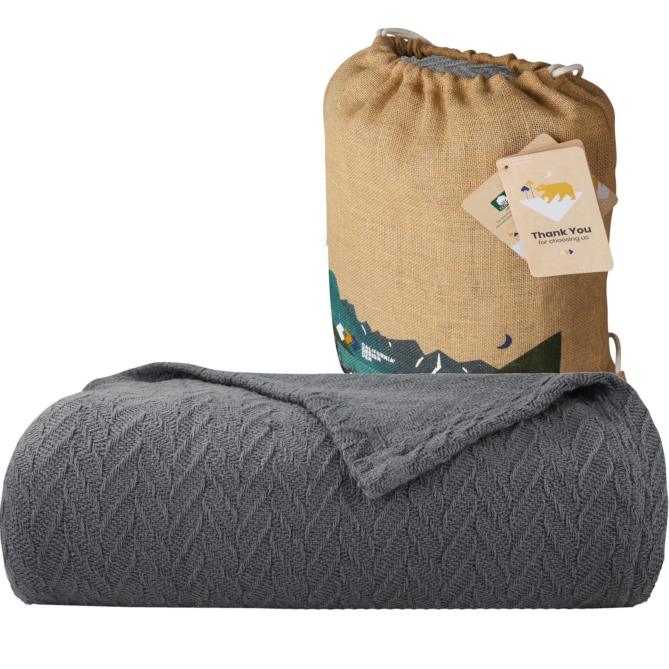 California Design Den Softest Cotton Blanket 100% Cotton All-Season ...