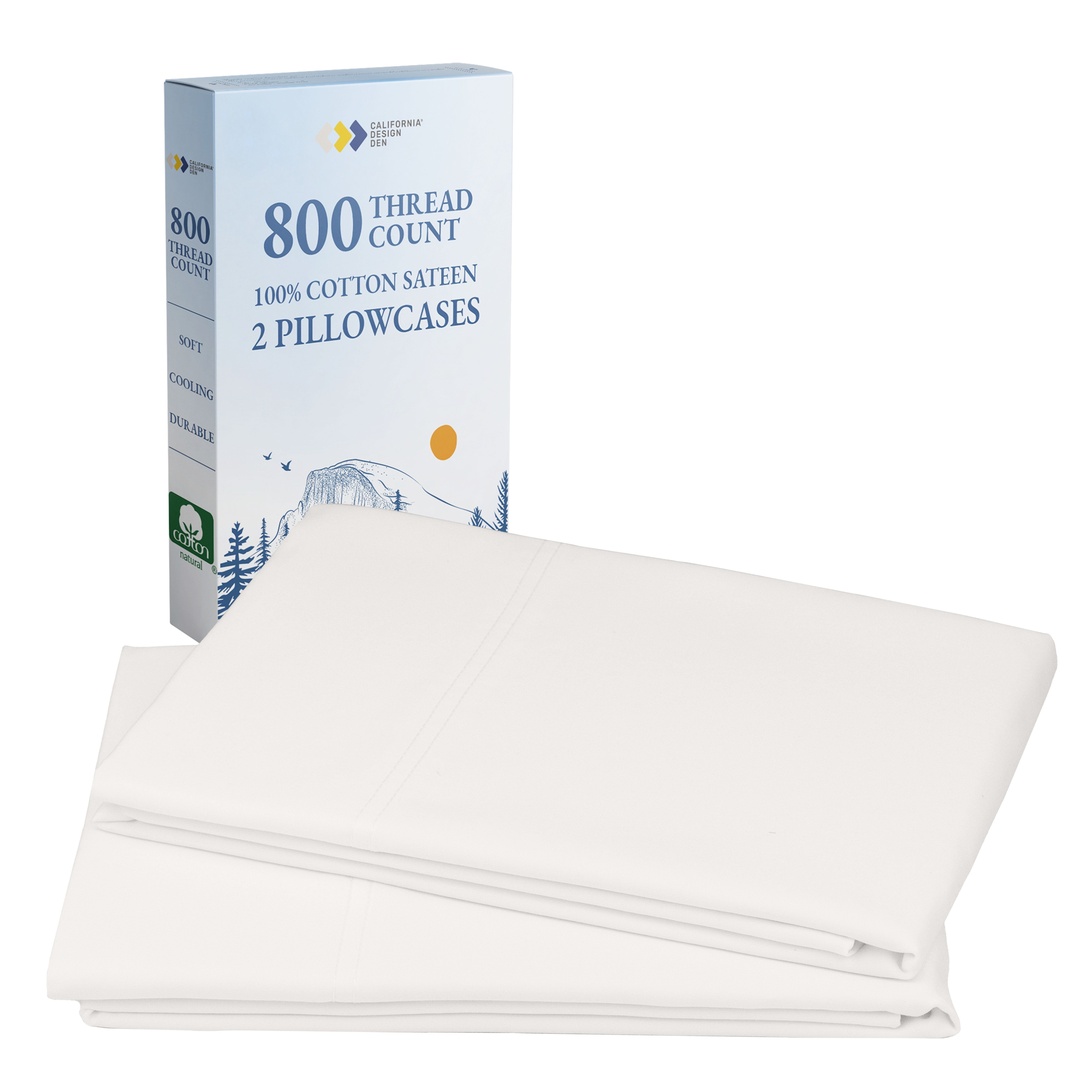 California Design Den Standard/Queen Pillow Cases Set of 2 - 800 Thread ...