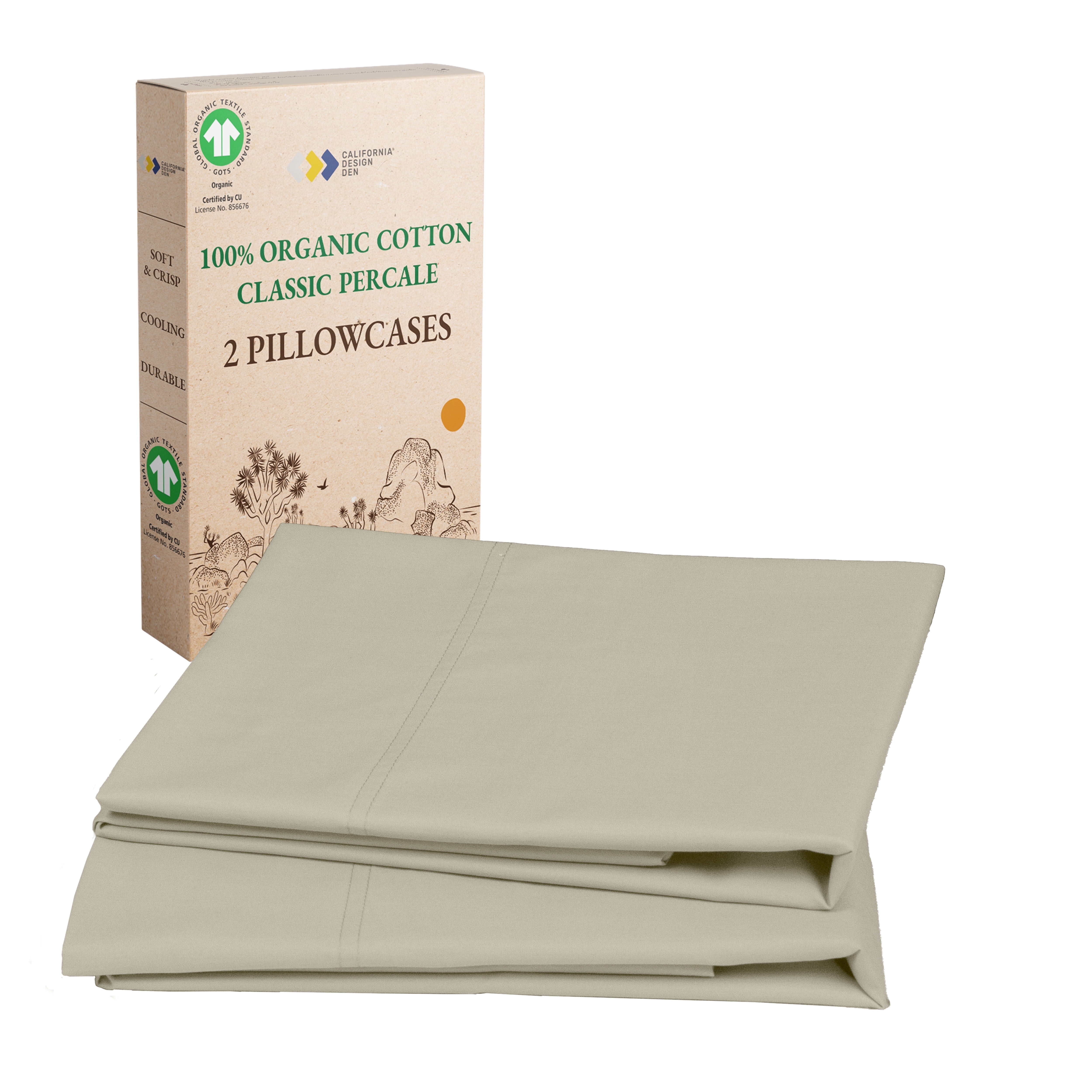 California Design Den Standard Size Pillow Cases Set of 2 - 100% ...