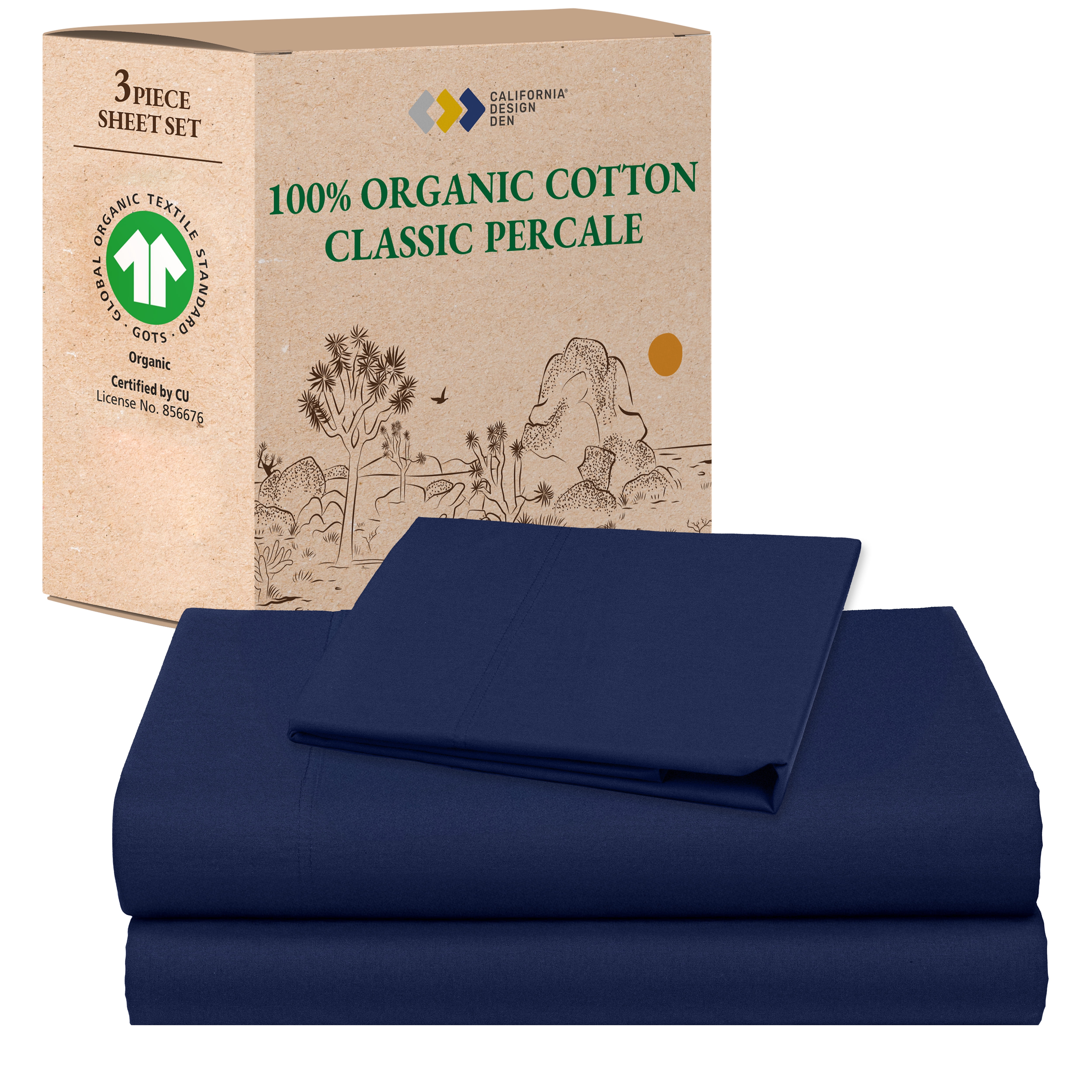 California Design Den Twin XL Sheets, 100% Organic Cotton Sheets ...