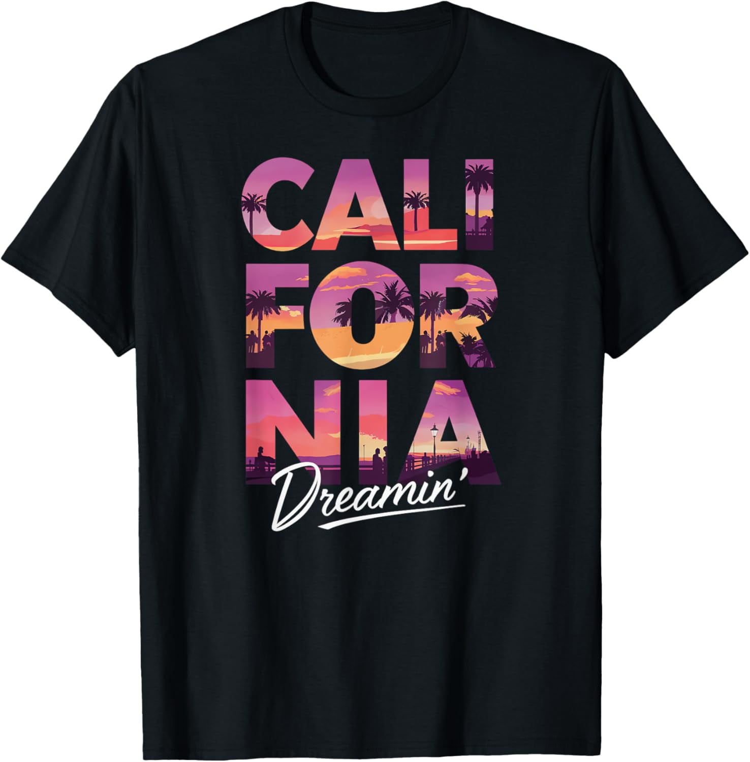 California Dreaming Beach Palm Tree Vacation Fun T-Shirt - Walmart.com