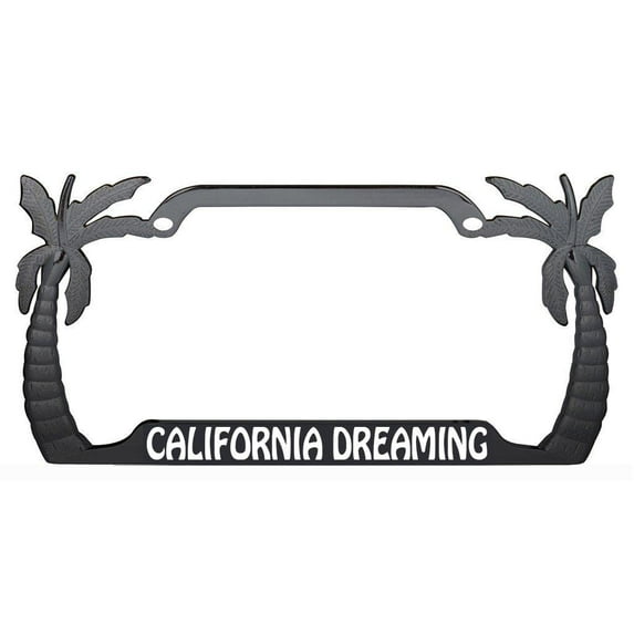 California Dreaming Palm Tree Design Metal Auto License Plate Frame Car ...