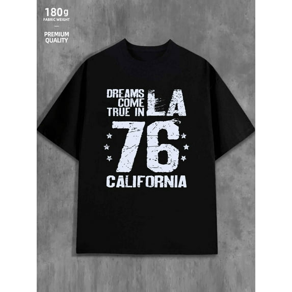 California Dreams T-Shirt Los Angeles print t-shirts men 180G 100% ...