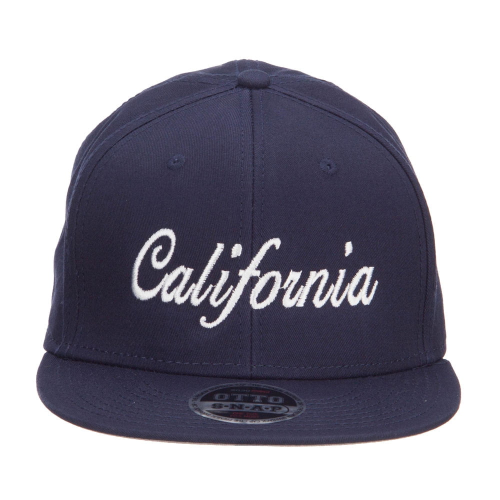 California Embroidered Cotton Snapback Cap - Navy OSFM - Walmart.com