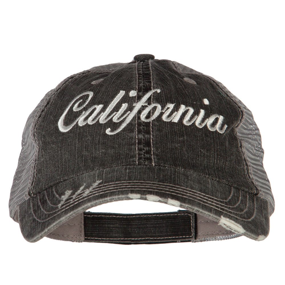California Embroidered Low Profile Mesh Cap - Black OSFM - Walmart.com