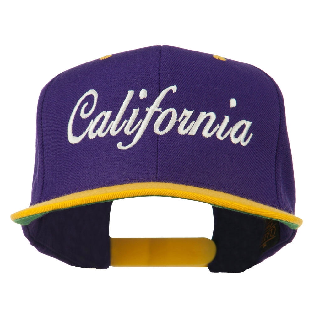 California Embroidered Snapback Cap - Purple Gold OSFM - Walmart.com
