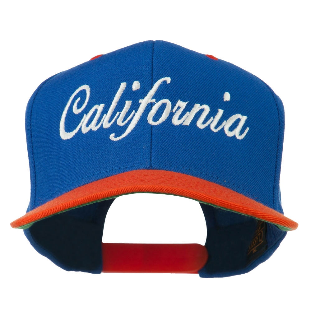 California Embroidered Snapback Cap - Royal Orange OSFM - Walmart.com