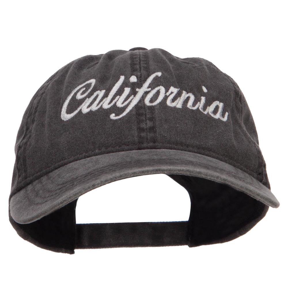 California Embroidered Washed Cap - Black OSFM - Walmart.com