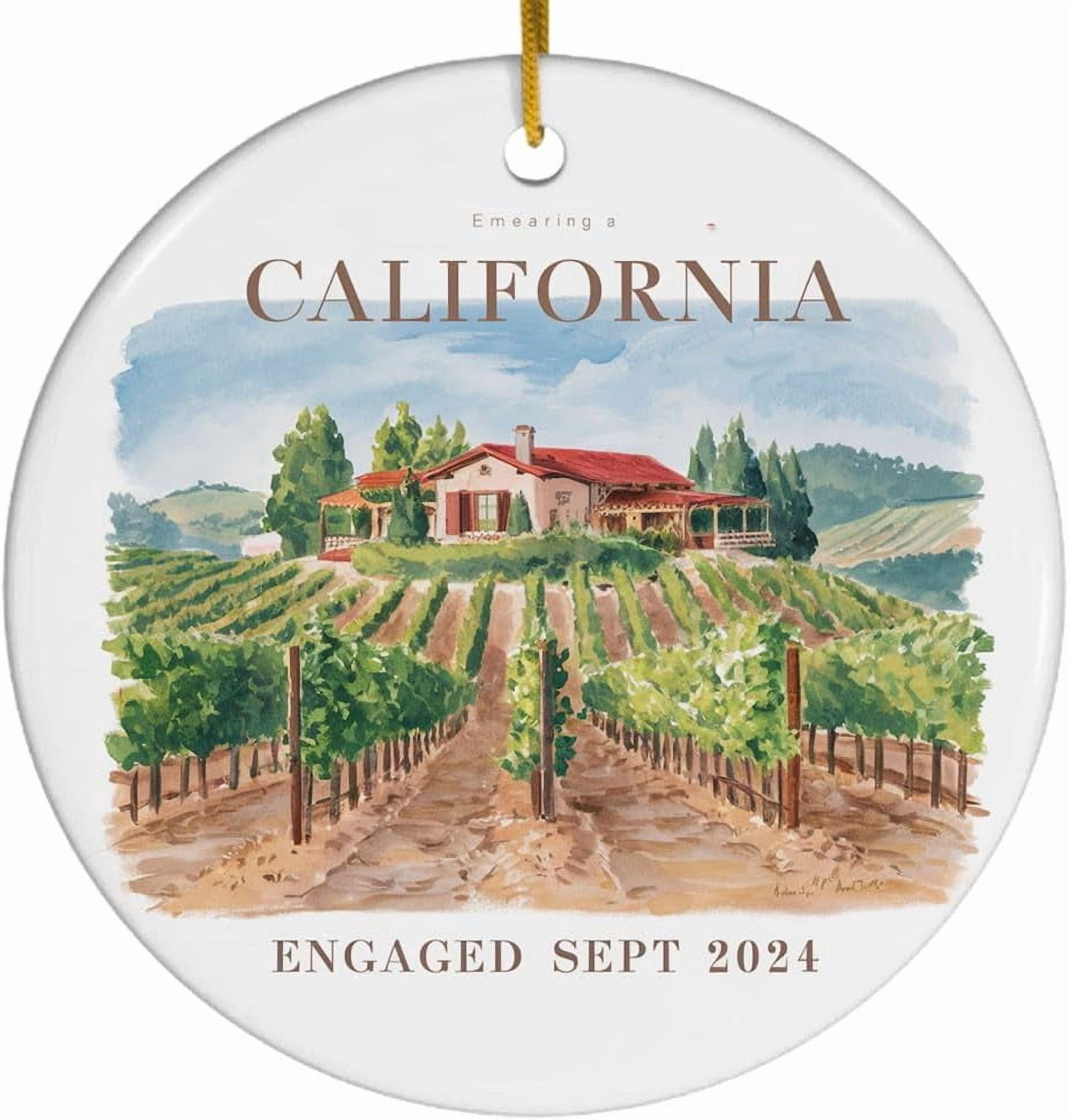 California Engagement Christmas Ornament, California Ornament ...