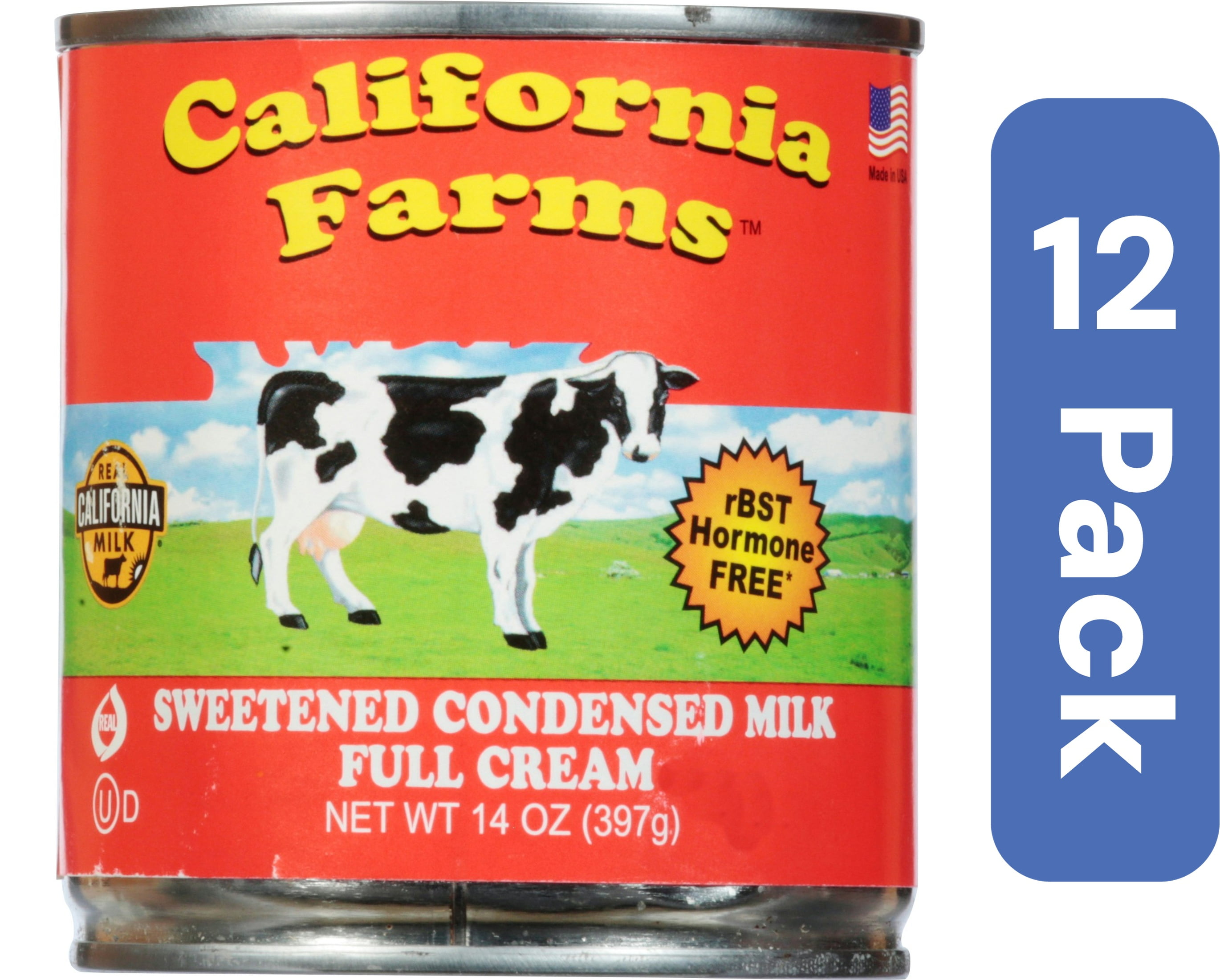 California Farms Sweetened Condensed Milk Red Can 14 fl oz (Pack Of 12 ...