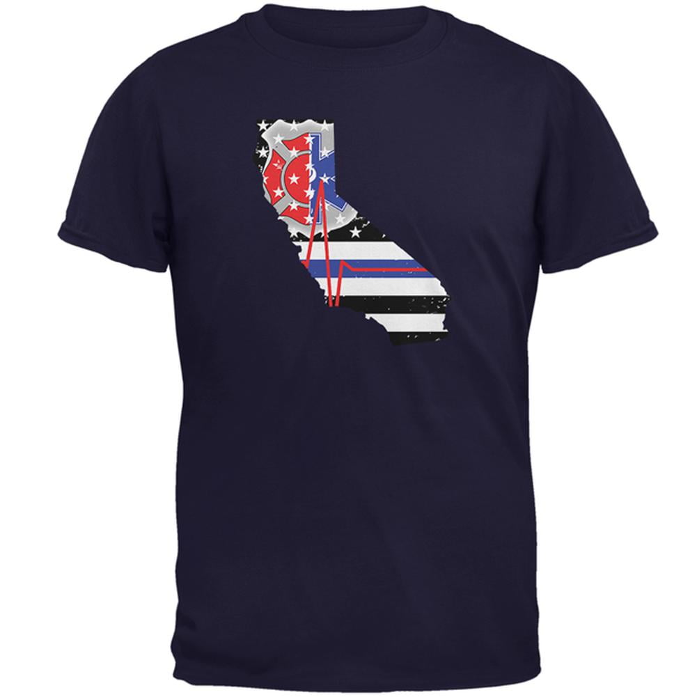 California First Responder Thin Blue Line Flag Mens T Shirt - Walmart.com