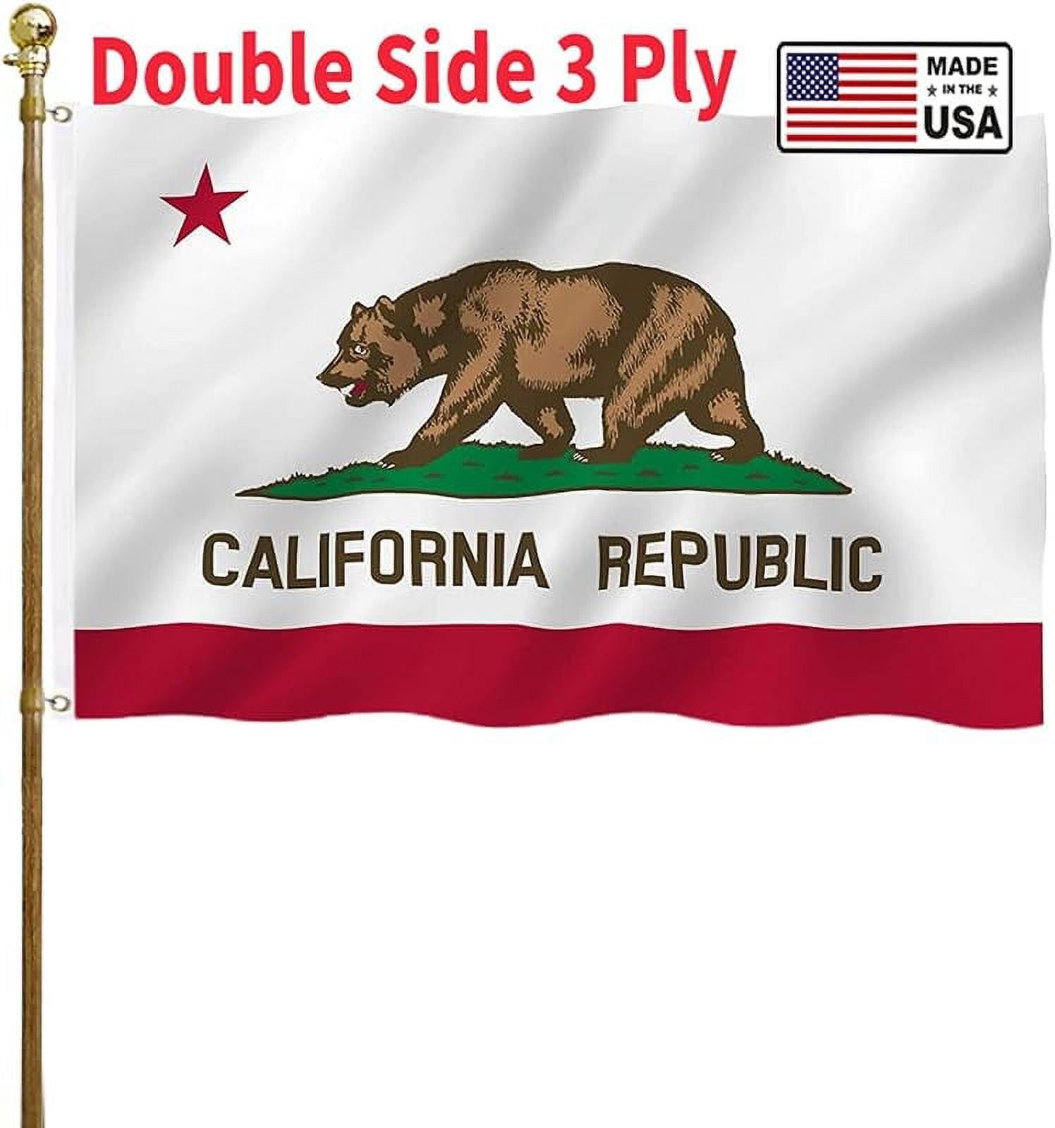 California Flag 3x5 Double Sided Outdoor State Flags Heavy Duty 3 Ply ...