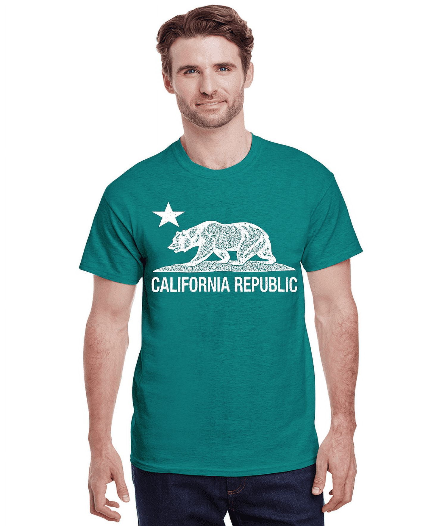 California Flag Bear T-shirt Mens Graphic Tees - Walmart.com