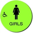 California GIRLS Accessible Restroom Door Sign-Laserglow / Black (3 ...