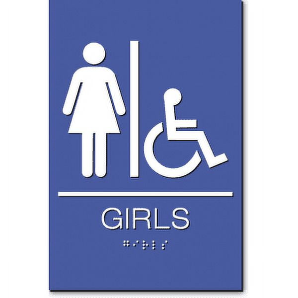 California GIRLS Accessible Restroom Wall Sign-Blue / White (3 Units ...