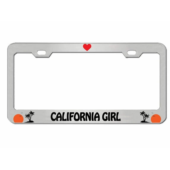 California Girl Style Metal License Plate Frame Personalized/Car ...