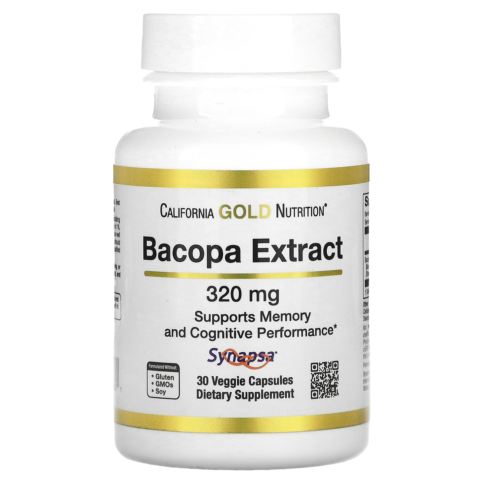 California Gold Nutrition Bacopa Extract, 320 mg, 30 Veggie Capsules ...