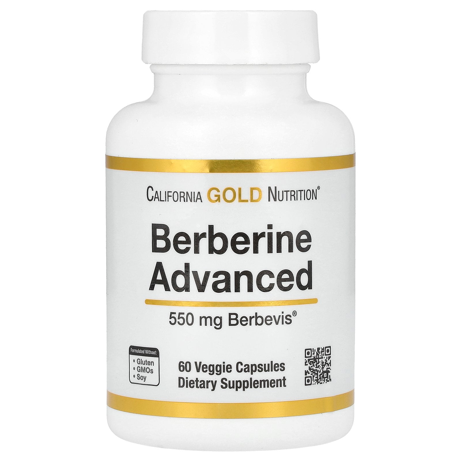 California Gold Nutrition Berberine Advanced, Berbevis Phytosome, 550 ...
