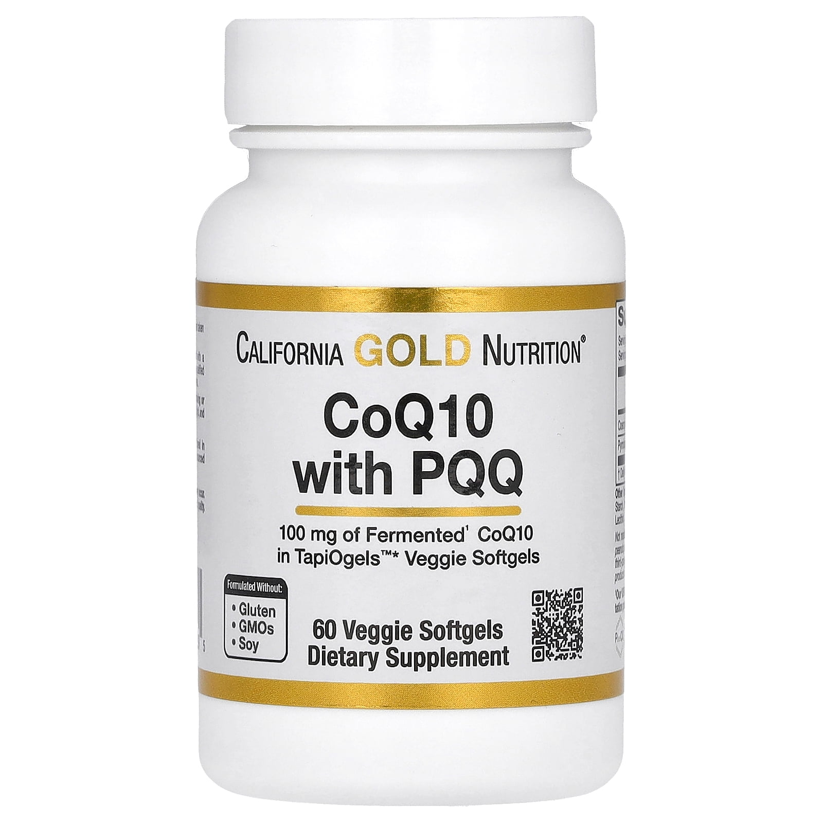 California Gold Nutrition CoQ10 with PQQ Supplement, 100 mg, 60 Veggie ...