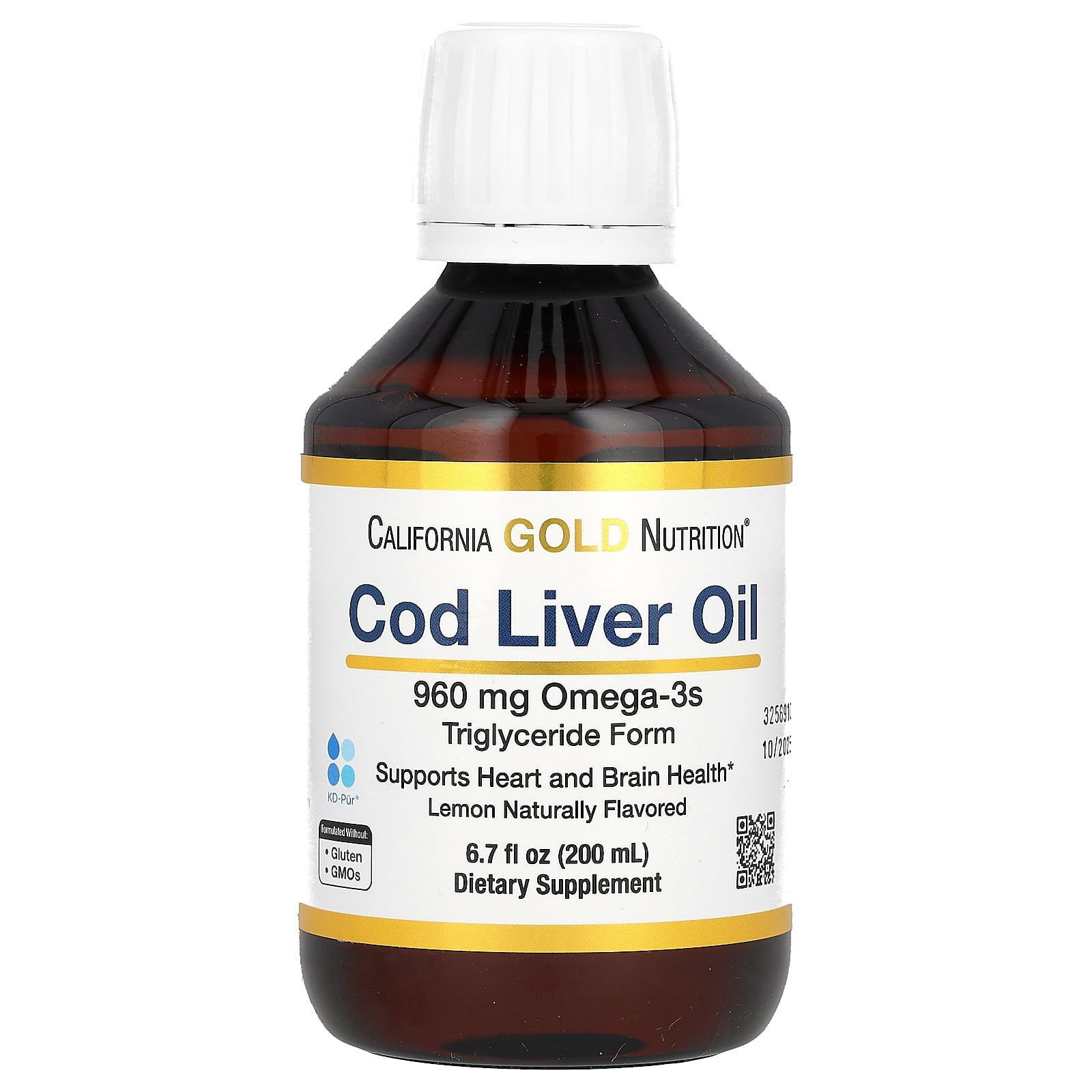 California Gold Nutrition Cod Liver Oil with Omega-3 Fatty Acids, EPA ...