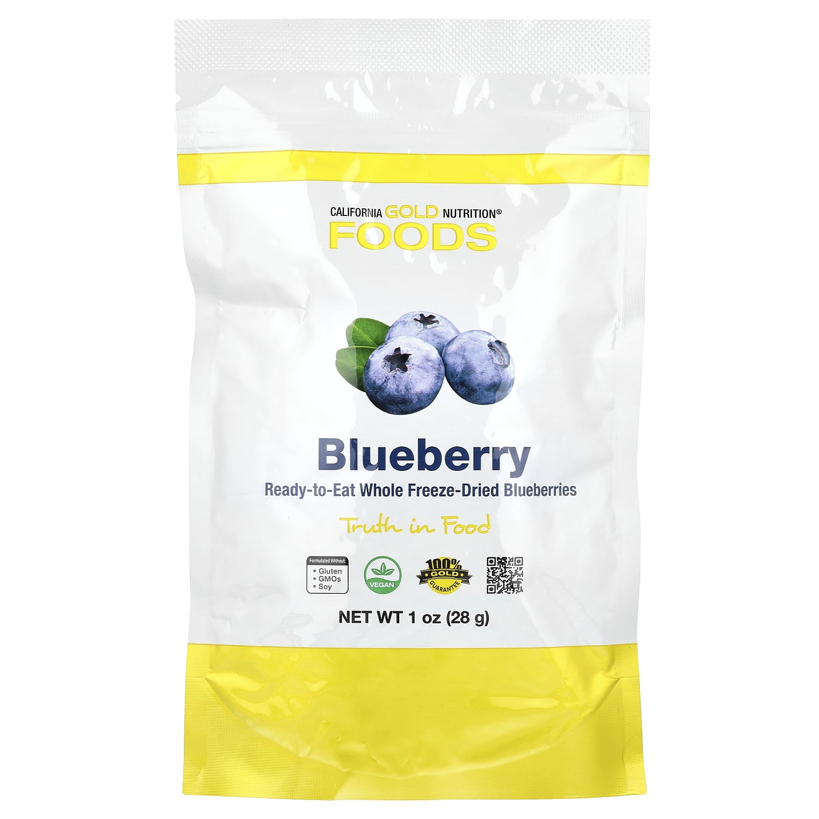California Gold Nutrition, Freeze-Dried Blueberries, Ready to Eat, 1 oz ...