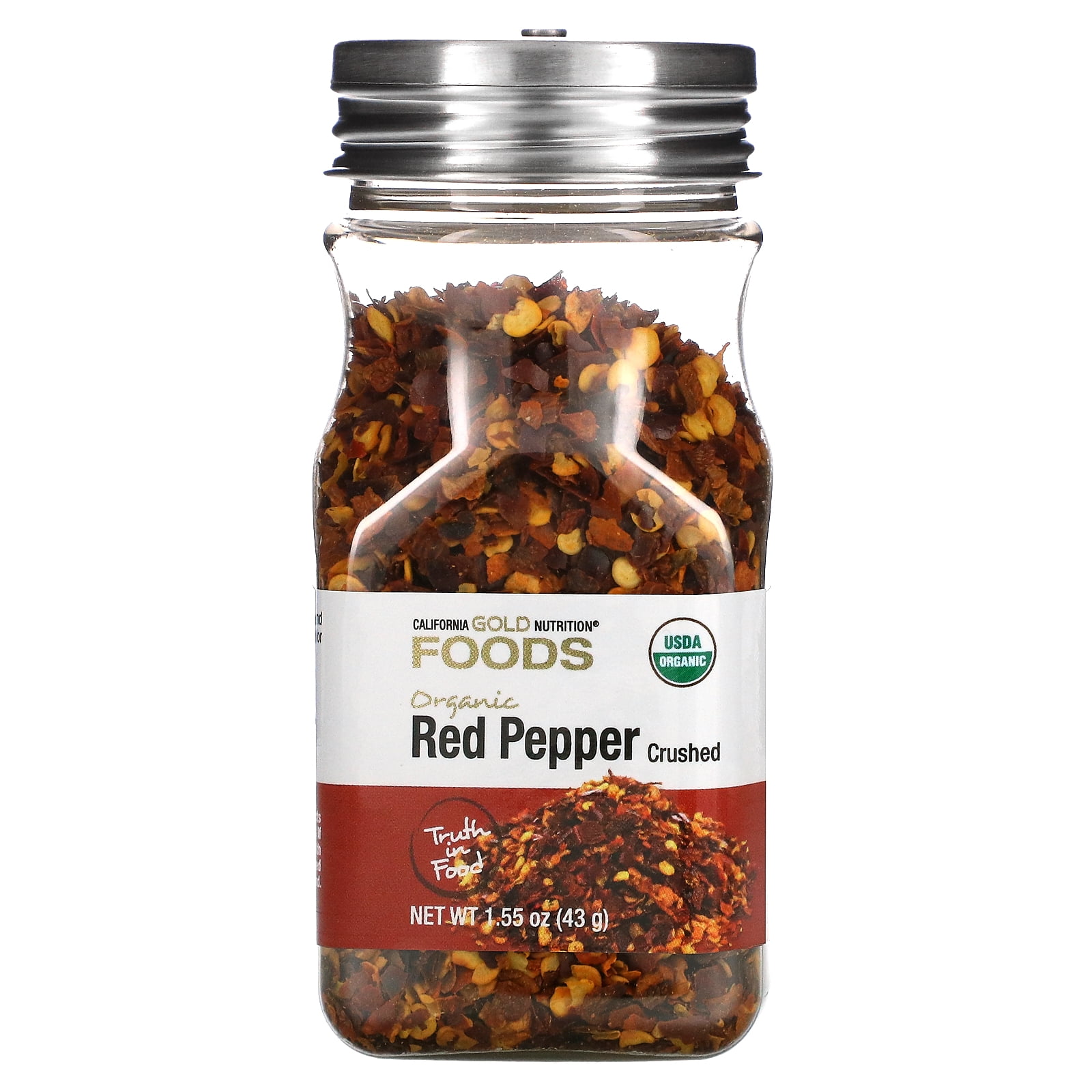 California Gold Nutrition Foods, Organic Crushed Red Pepper, 1.55 oz ...