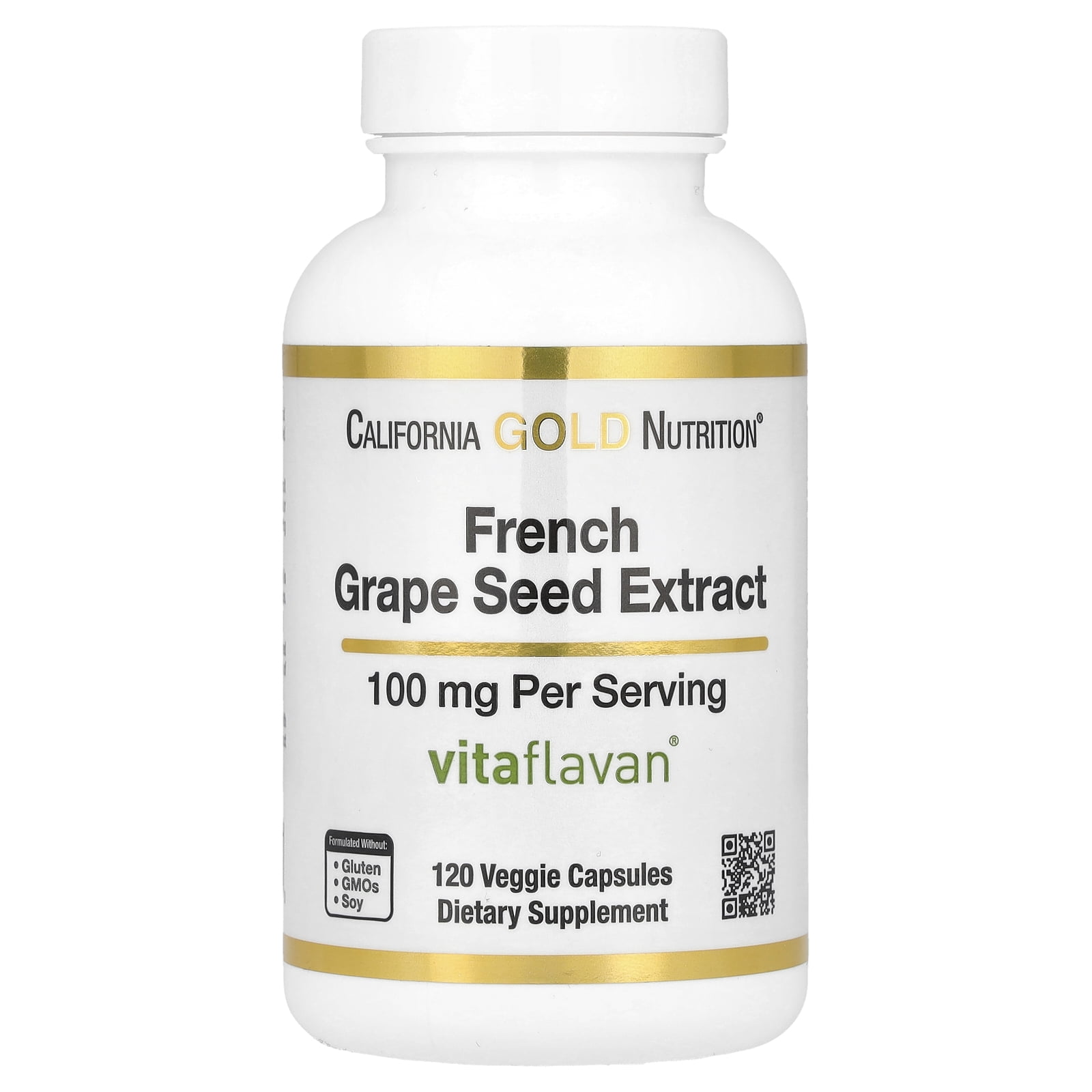 California Gold Nutrition French Grape Seed Extract, Vitaflavan®, 100 ...