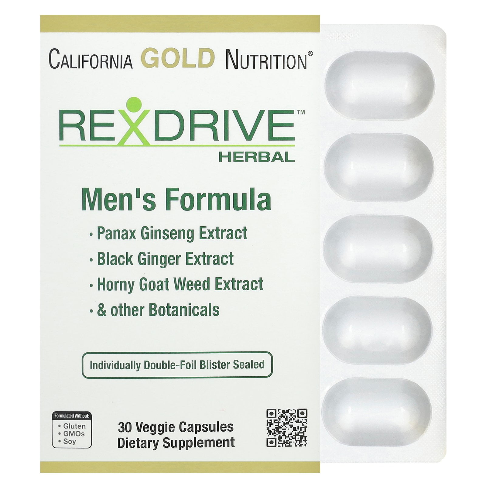 California Gold Nutrition Rexdrive™ Men's Herbal Performance Formula ...