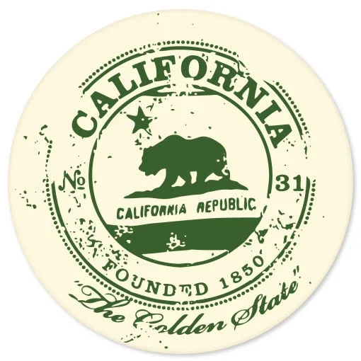 California Golden State Travel Stamp Sticker Phone Decal Water Bottle ...