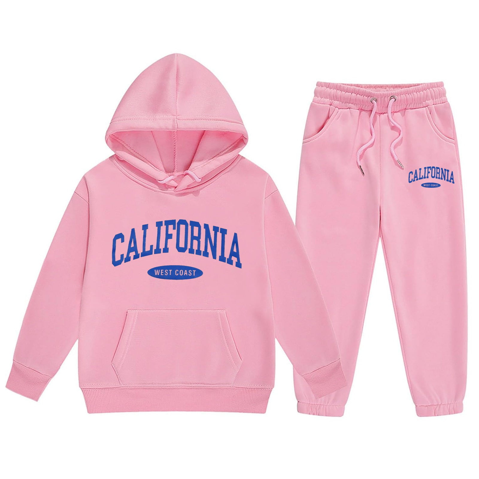 California Graphic Pullover Hoodie & Sweatpants Set - Black - Stylish ...