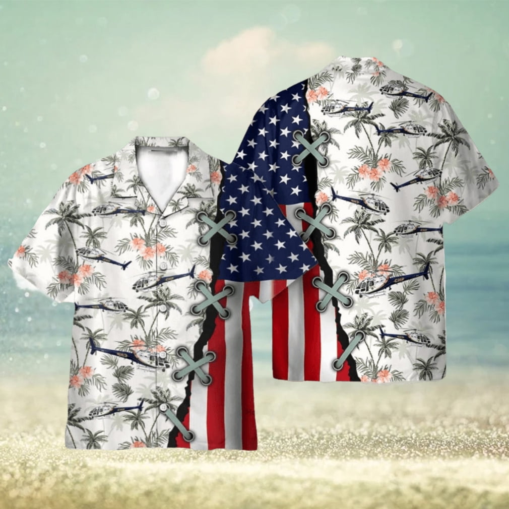 California Highway Patrol Airbus H125 Helicopter 3D Hawaiian Shirt ...