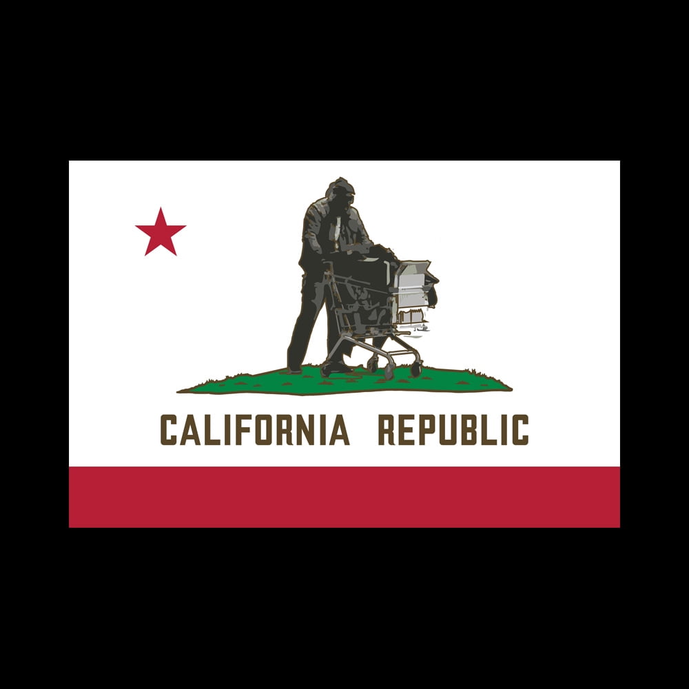 California Homeless Republic Flag Sticker Decal - Self Adhesive Vinyl ...