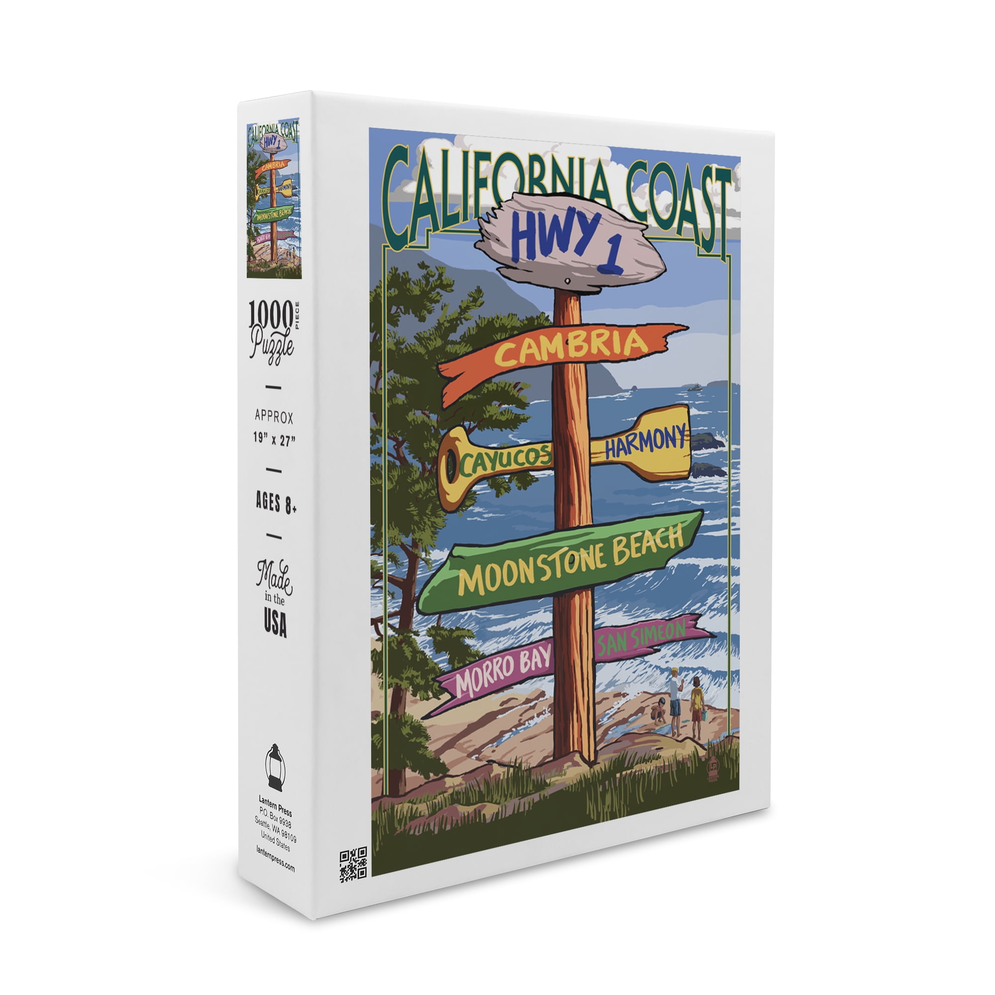California Hwy 1, Destinations Sign (1000 Piece Puzzle, Size 19x27 ...