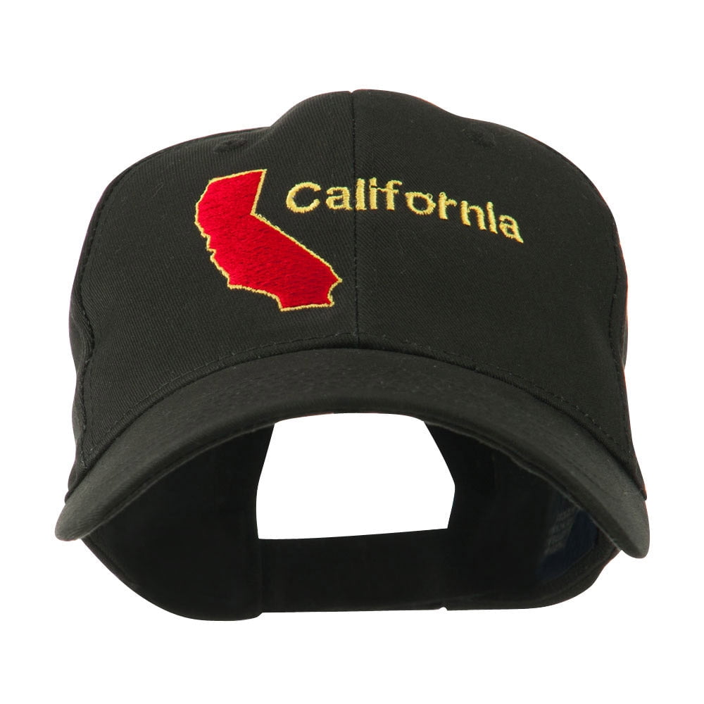 California Image with Wording Embroidered Cap - Black OSFM - Walmart.com
