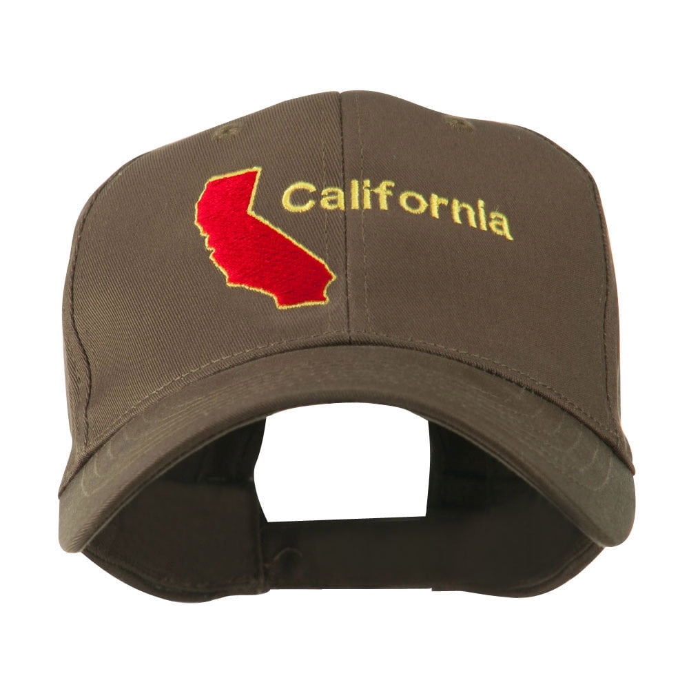 California Image with Wording Embroidered Cap - Brown OSFM - Walmart.com