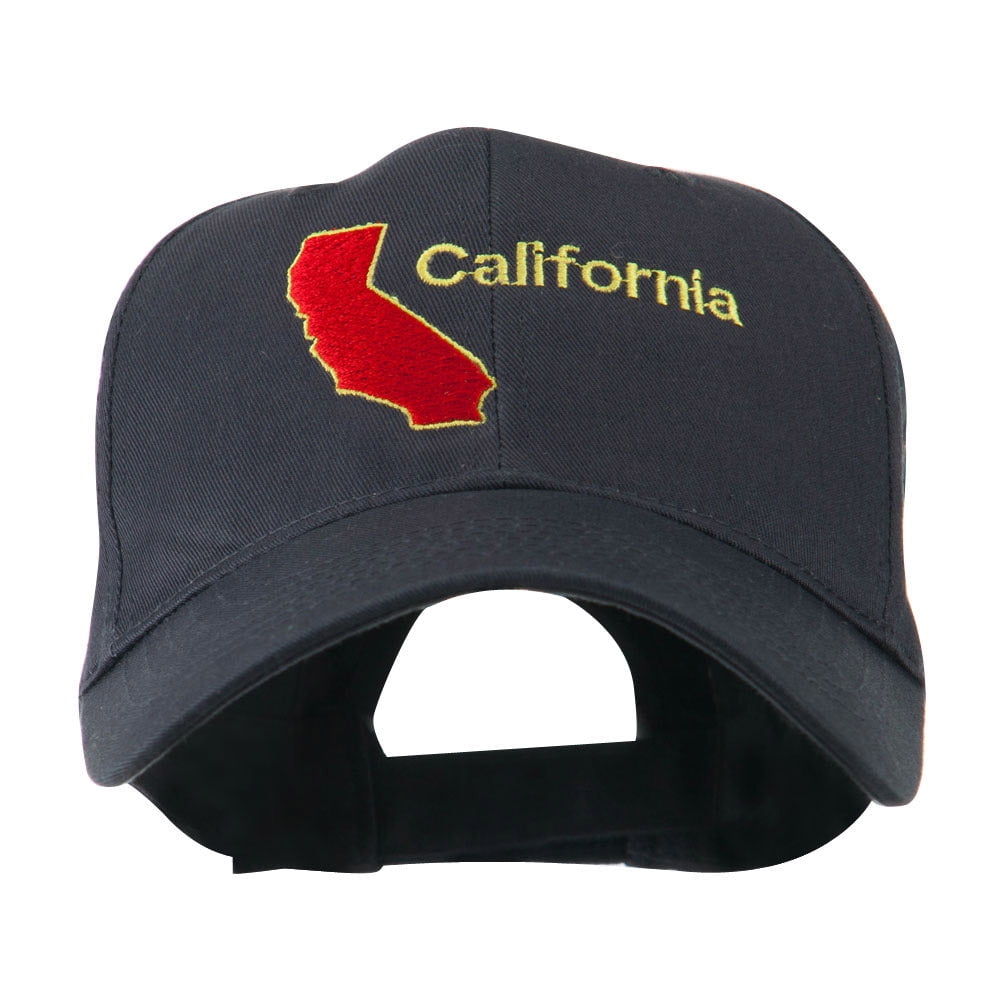 California Image with Wording Embroidered Cap - Navy OSFM - Walmart.com